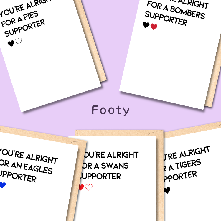Footy cards - Cards to mock AFL fans – Unseasoned Greetings